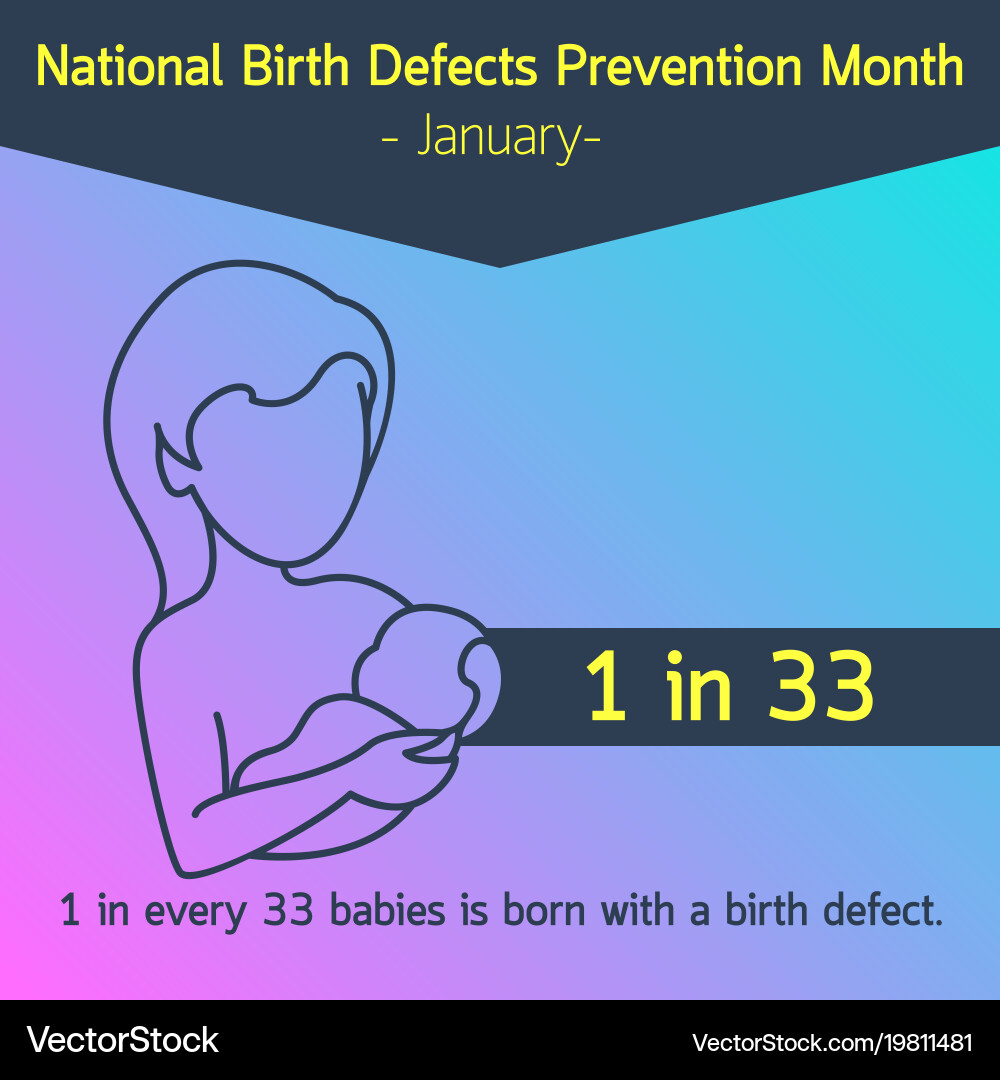 National birth defects prevention month logo Vector Image