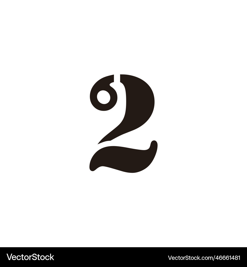 Number 2 and 6 geometric symbol simple logo Vector Image