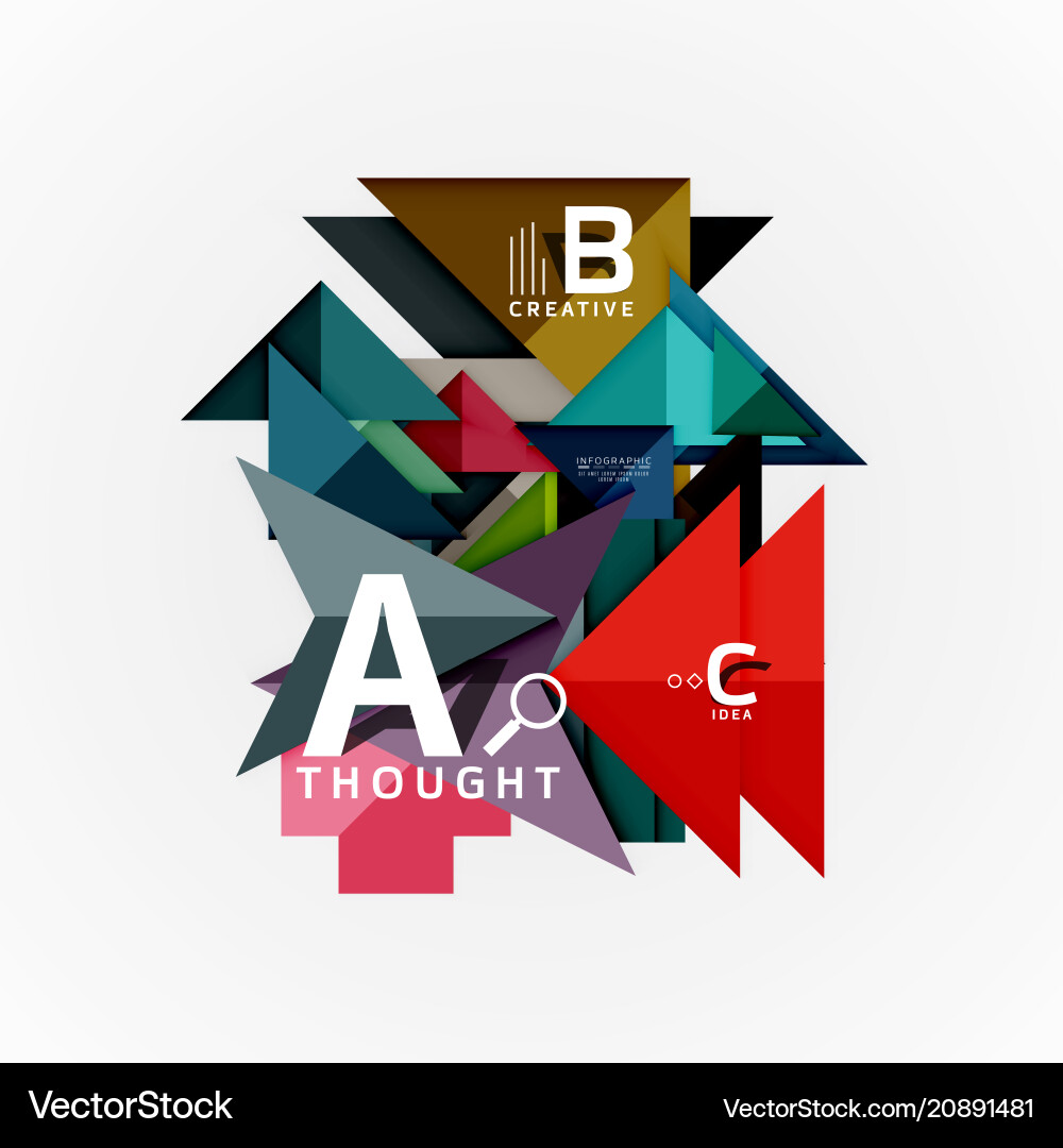 Paper infographic banner template with a b c Vector Image