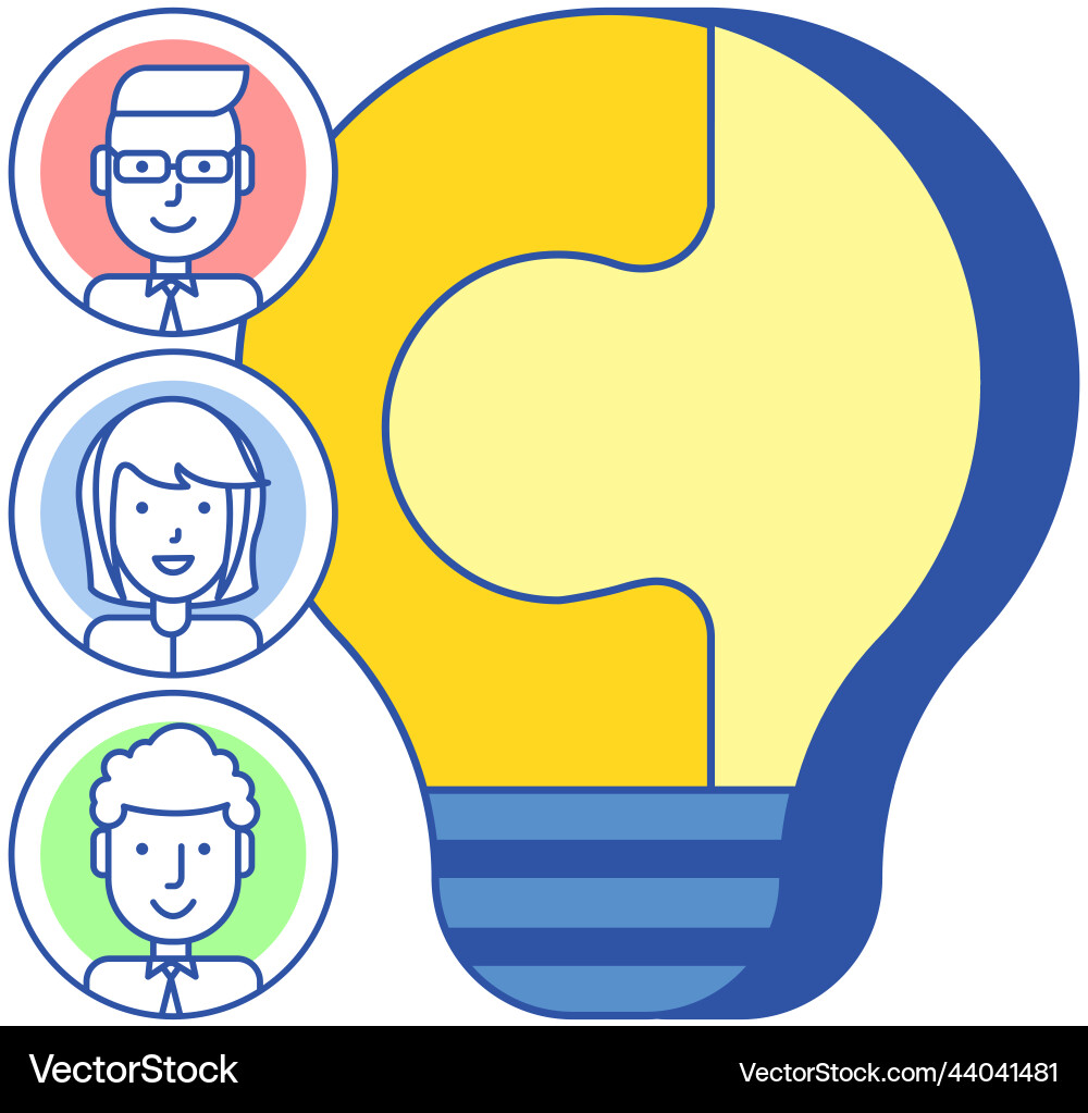 People create idea of new project searching Vector Image