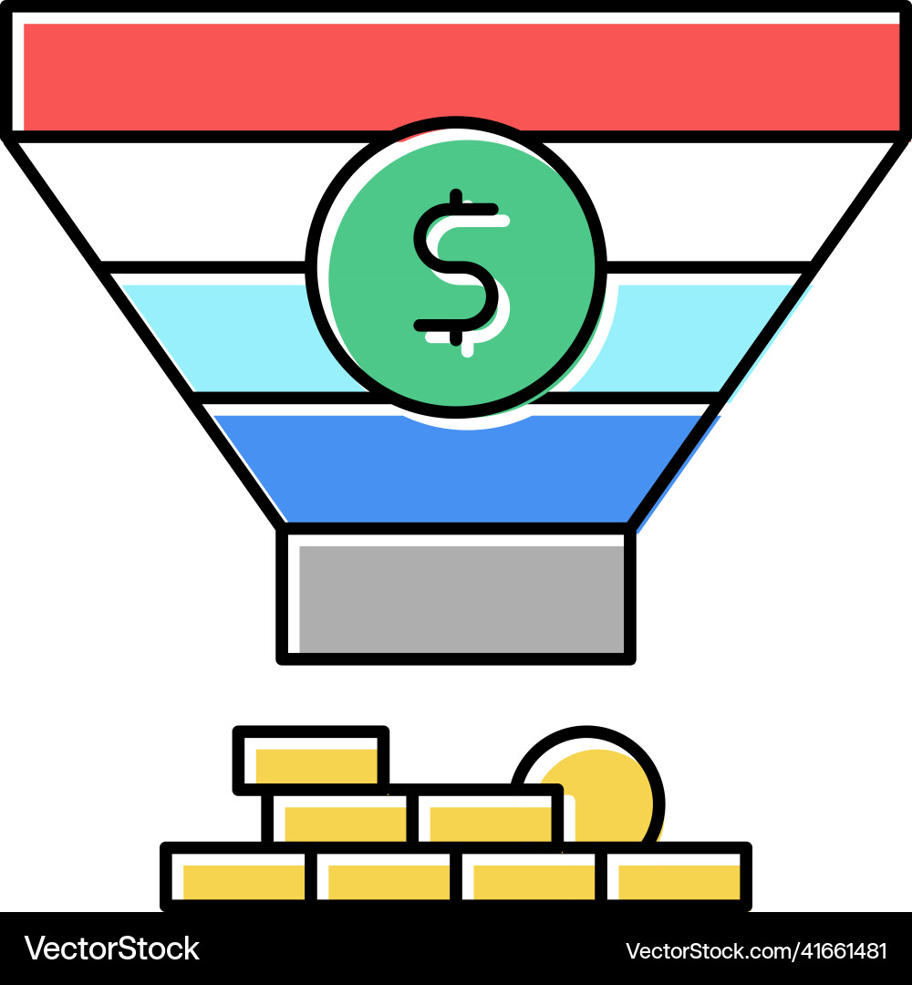 Sales funnel color icon Royalty Free Vector Image