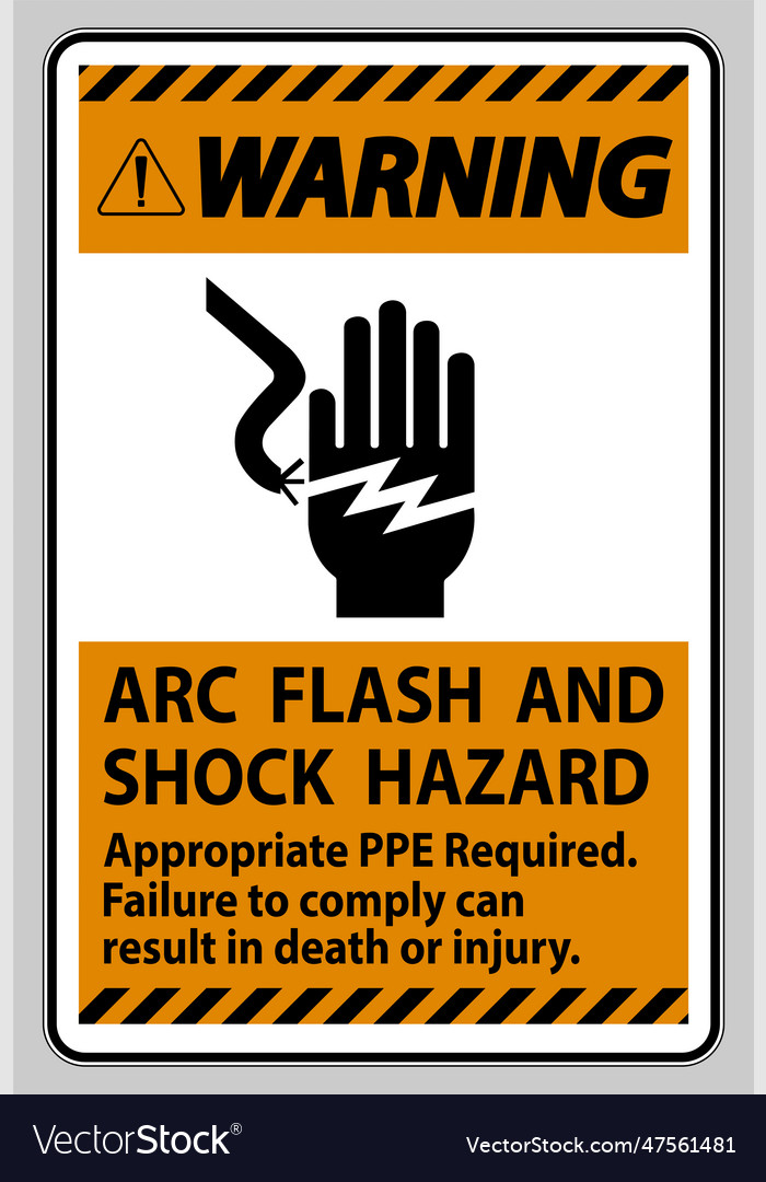 Warning sign arc flash and shock hazard Royalty Free Vector Warning sign arc flash and shock hazard Royalty Free Vector