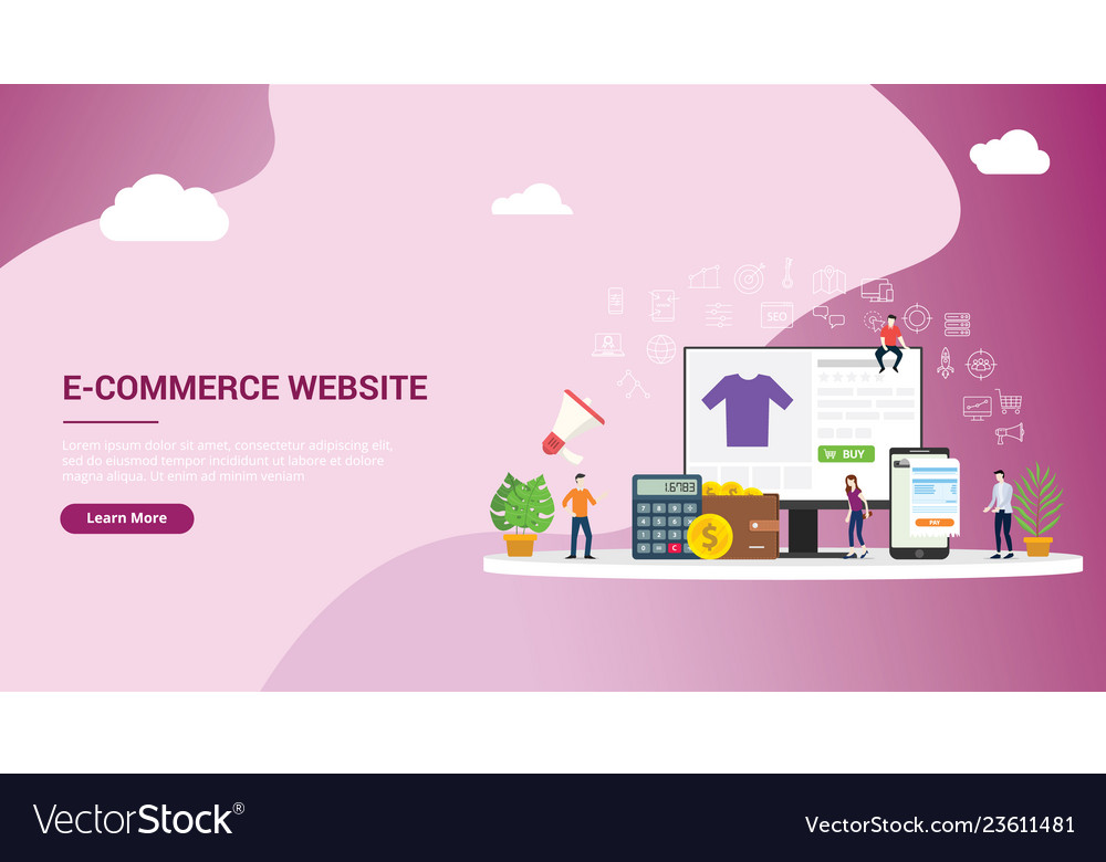 Website landing page design ui ux interface Vector Image