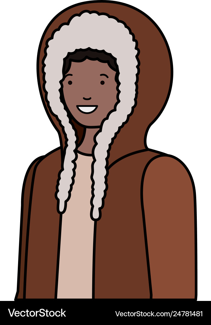 Young man with winter clothes avatar character Vector Image