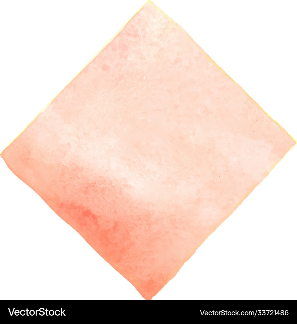 Abstract peach pink square watercolor banner Vector Image