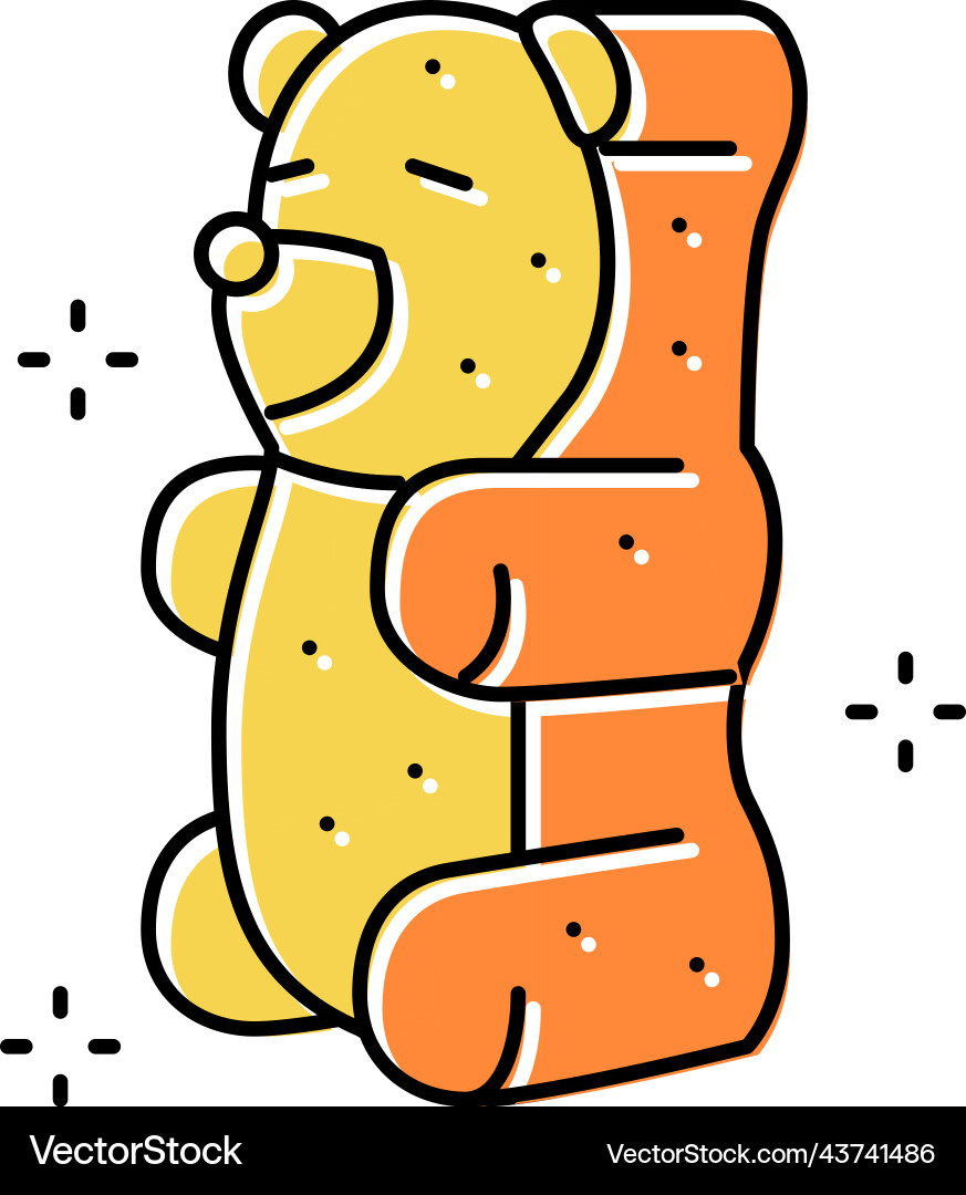 Bear jelly candy gummy color icon Royalty Free Vector Image
