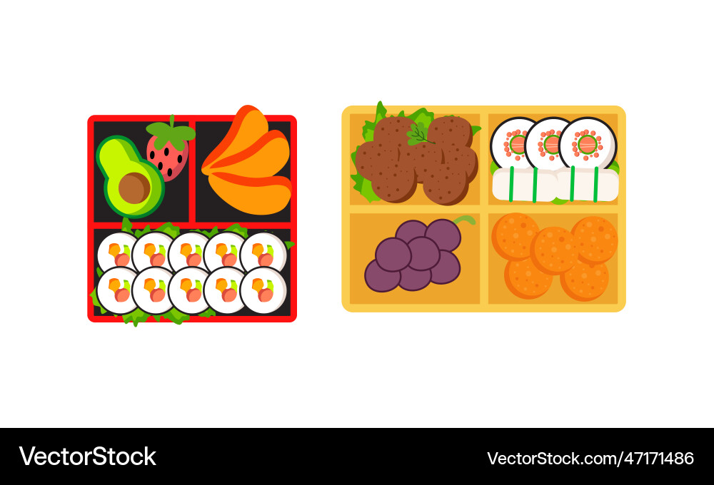Bento box logo japanese lunch box Royalty Free Vector Image