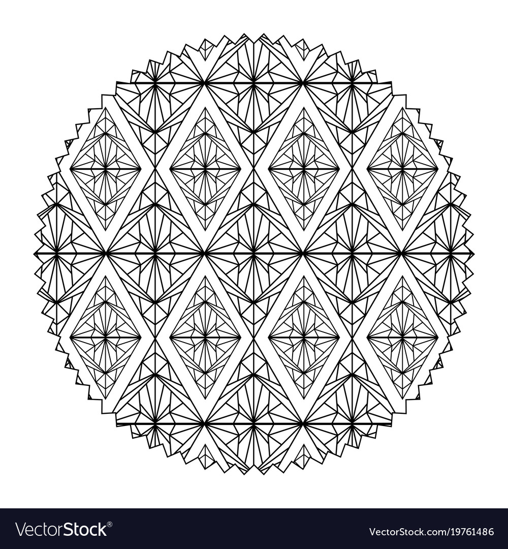 Circle with pattern graphic shapes background Vector Image