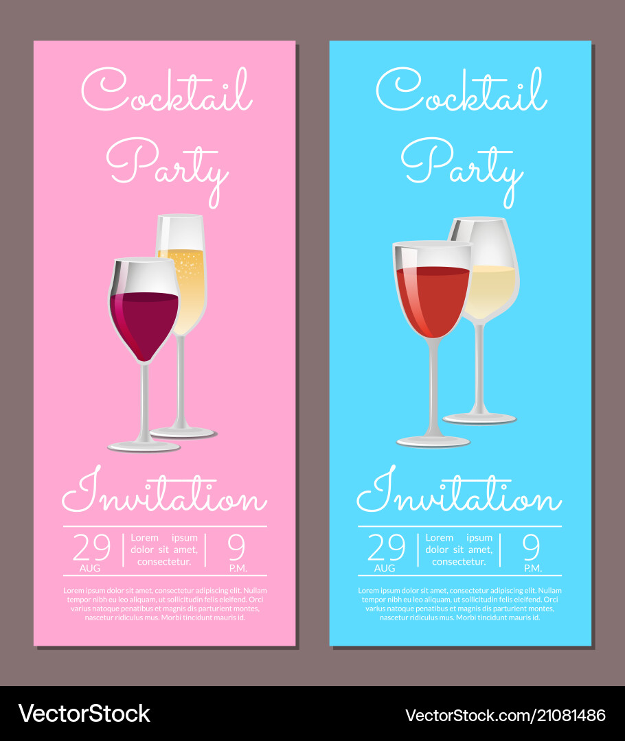 Cocktail party invitation poster template info Vector Image