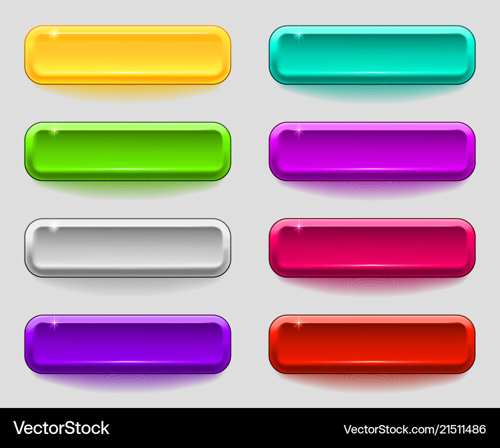 Colorful set of smooth buttons Royalty Free Vector Image