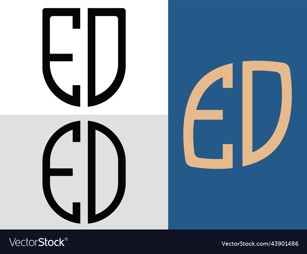 Creative initial letters ed logo designs bundle Vector Image