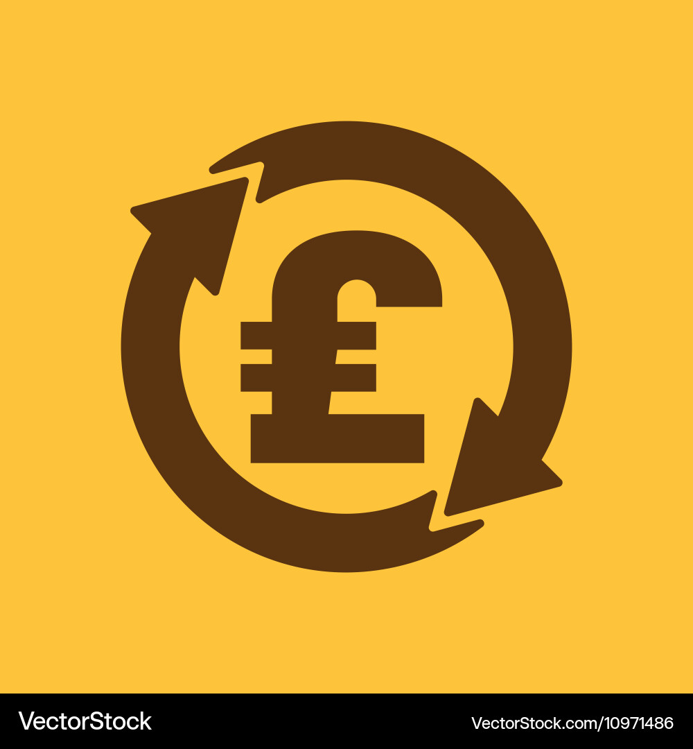 Currency exchange pound sterling icon cash Vector Image