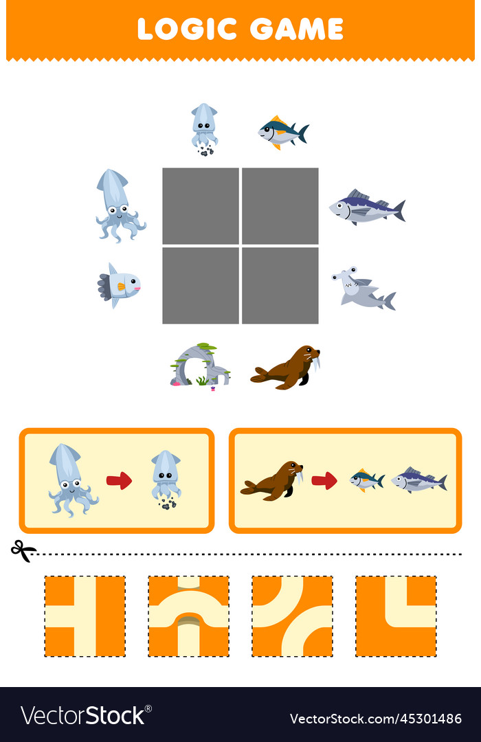 Education game for children logic puzzle build Vector Image