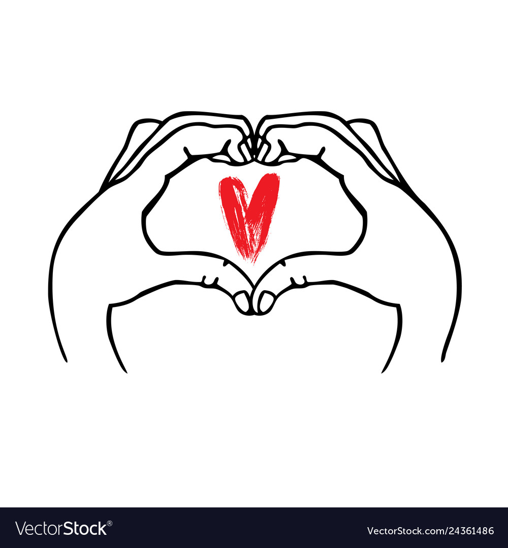 Hands Make Heart Symbol Royalty Free Vector Image