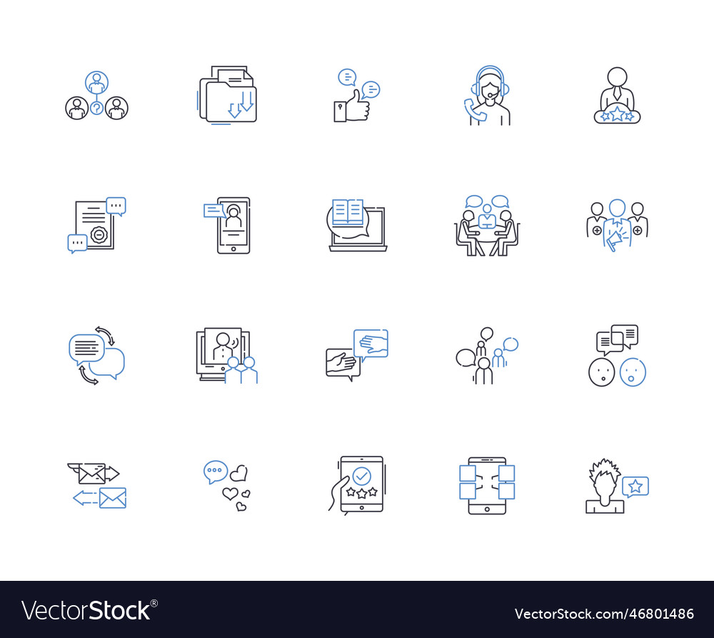 Impressions line icons collection perception Vector Image