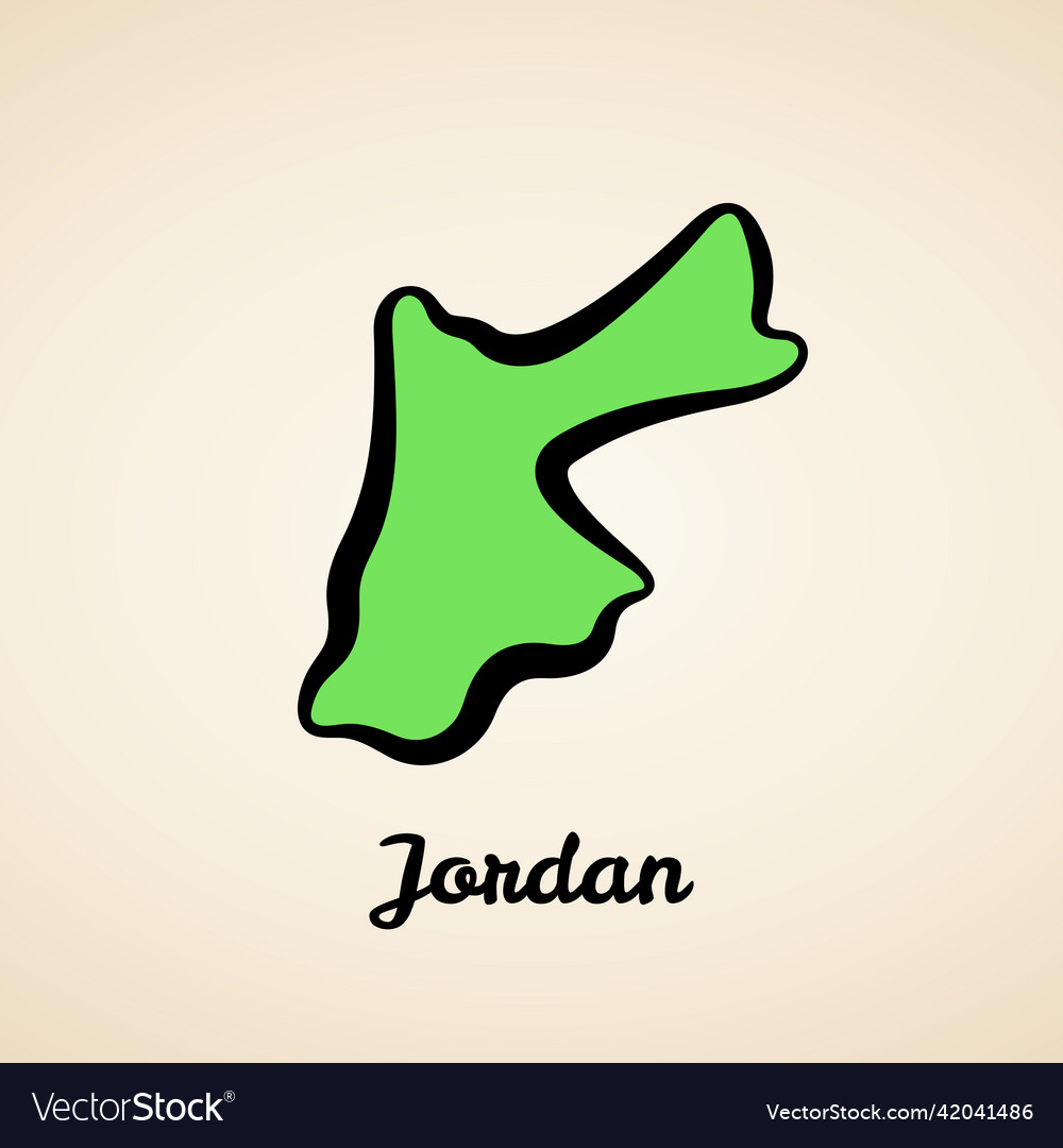 Jordan - outline map Royalty Free Vector Image