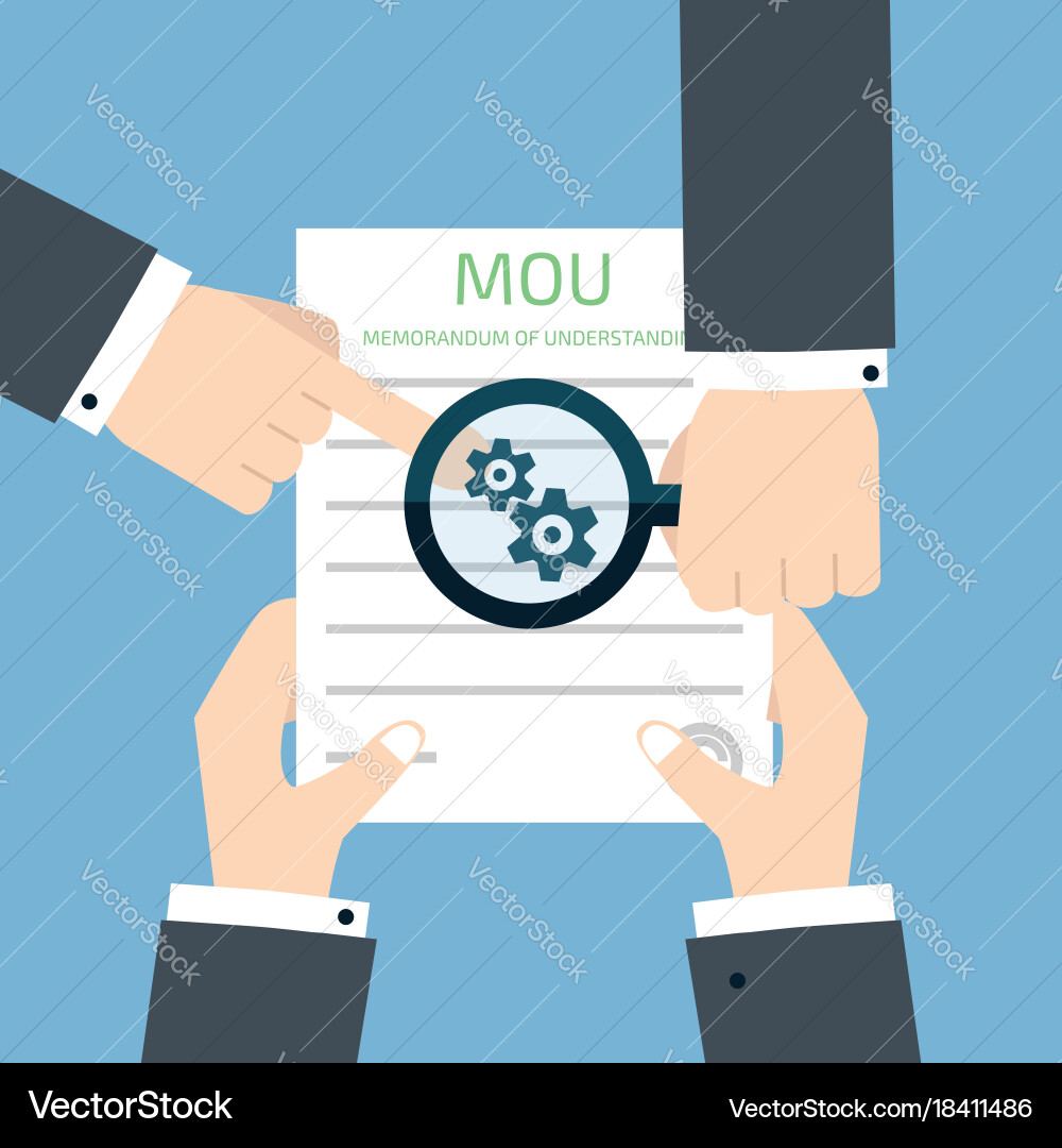 Memorandum of understanding mou Royalty Free Vector Image