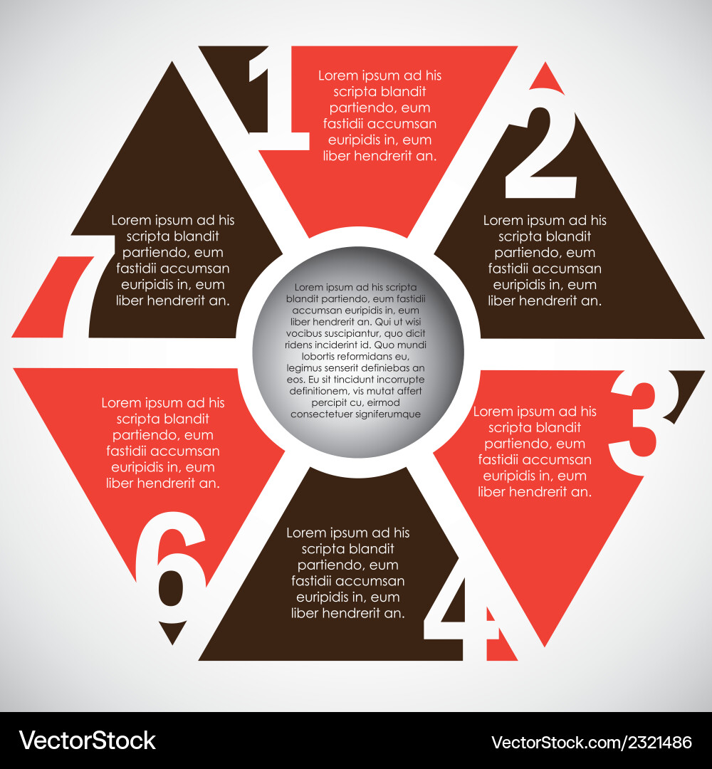 Numbering in polygon color step Royalty Free Vector Image