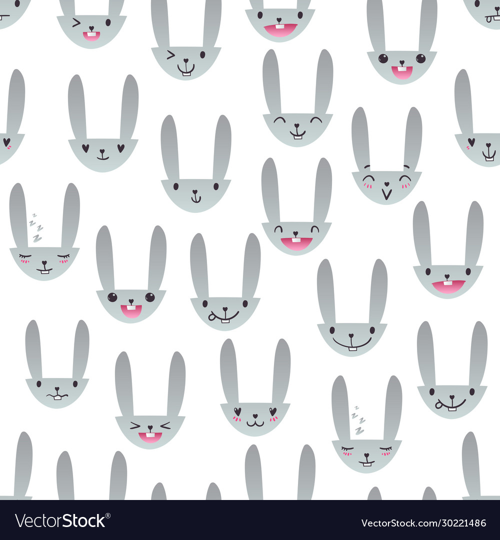 Rabbit seamless pattern-16 Royalty Free Vector Image