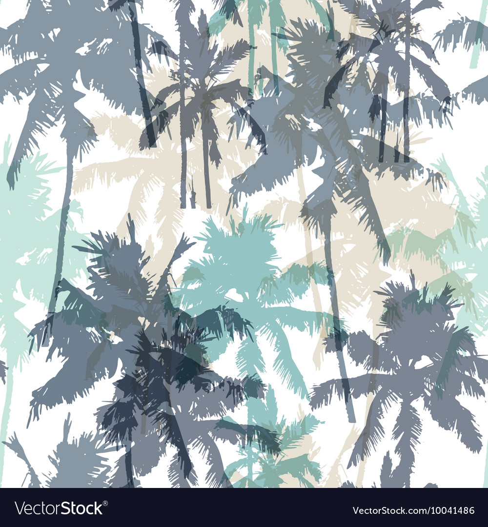 Seamless pattern with palm trees Royalty Free Vector Image