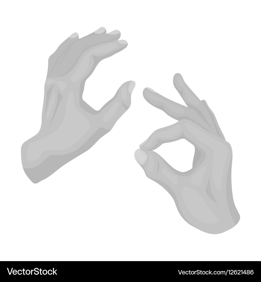 Sign language icon in monochrome style isolated Vector Image