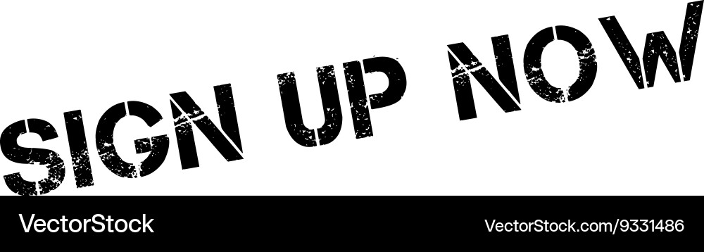 Sign Up Now black rubber stamp on white Royalty Free Vector