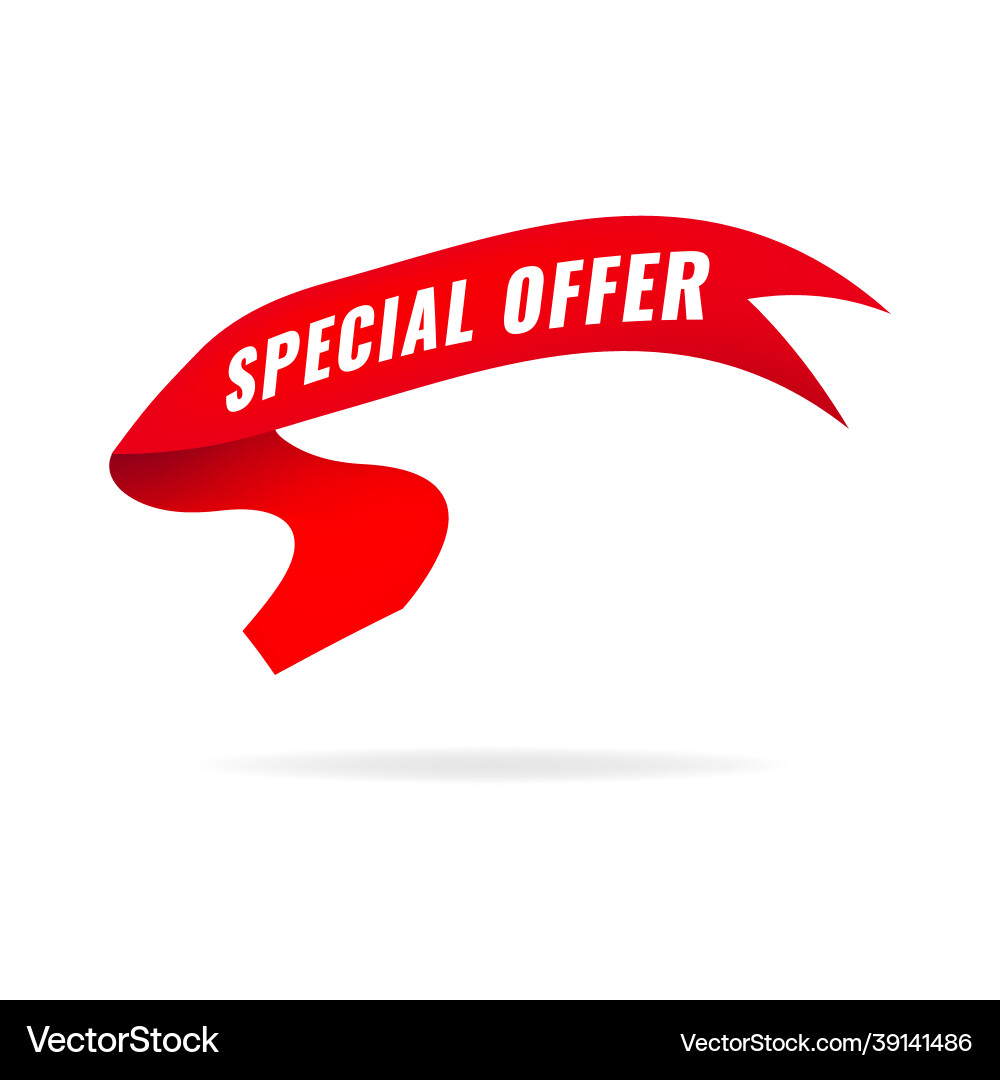 Special offer red ribbon sign Royalty Free Vector Image