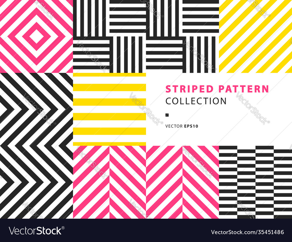 Striped seamless patterns set Royalty Free Vector Image