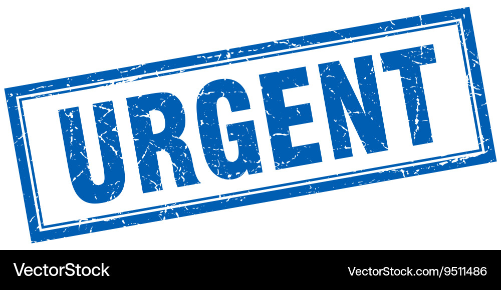 Urgent blue square grunge stamp on white Vector Image
