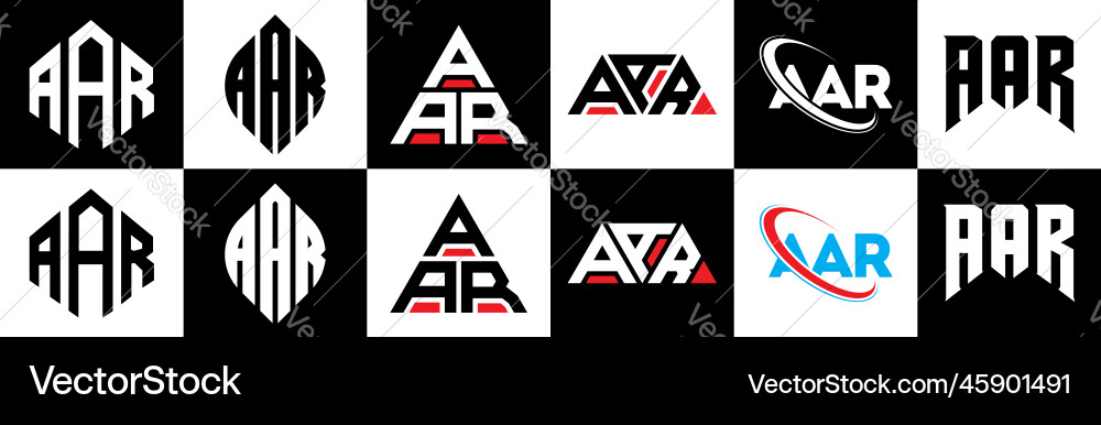 Aar letter logo design in six style polygon Vector Image