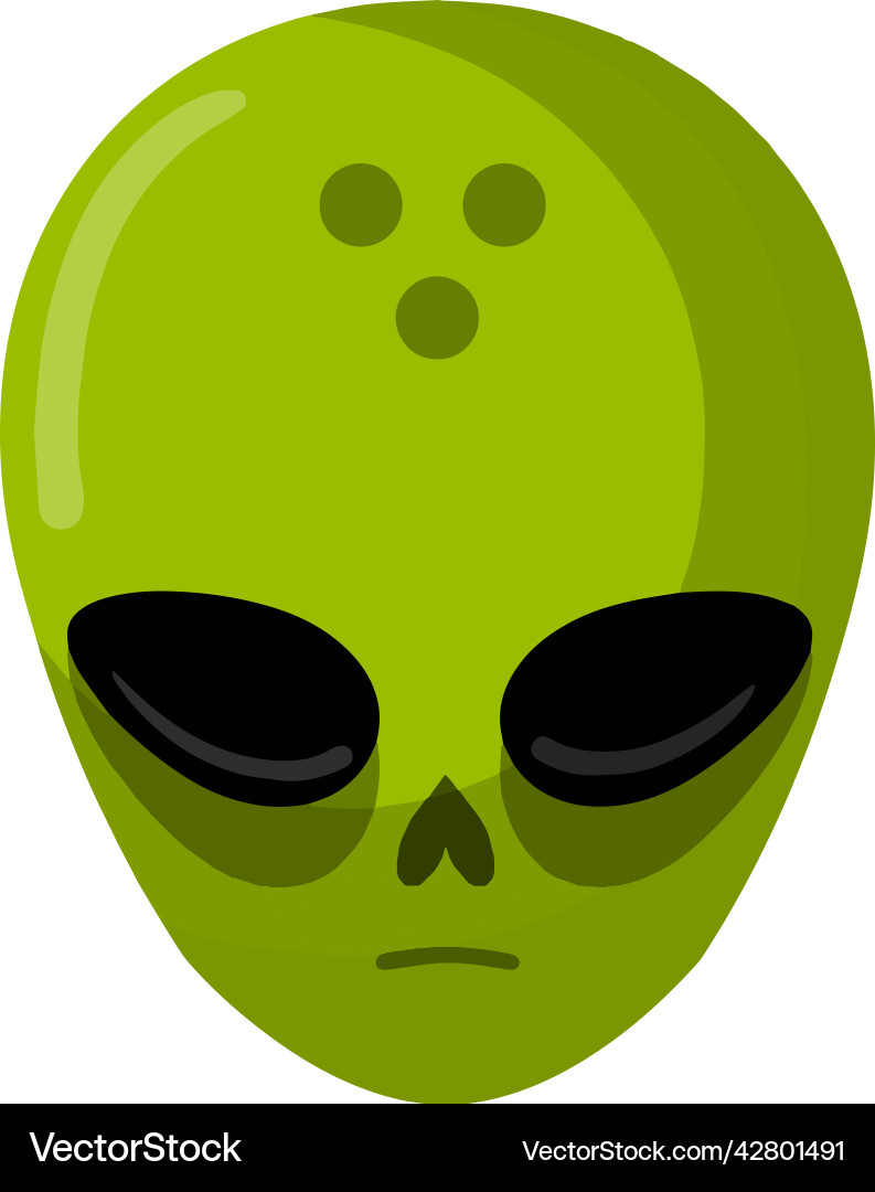 Alien extraterrestrial monster with green head Vector Image