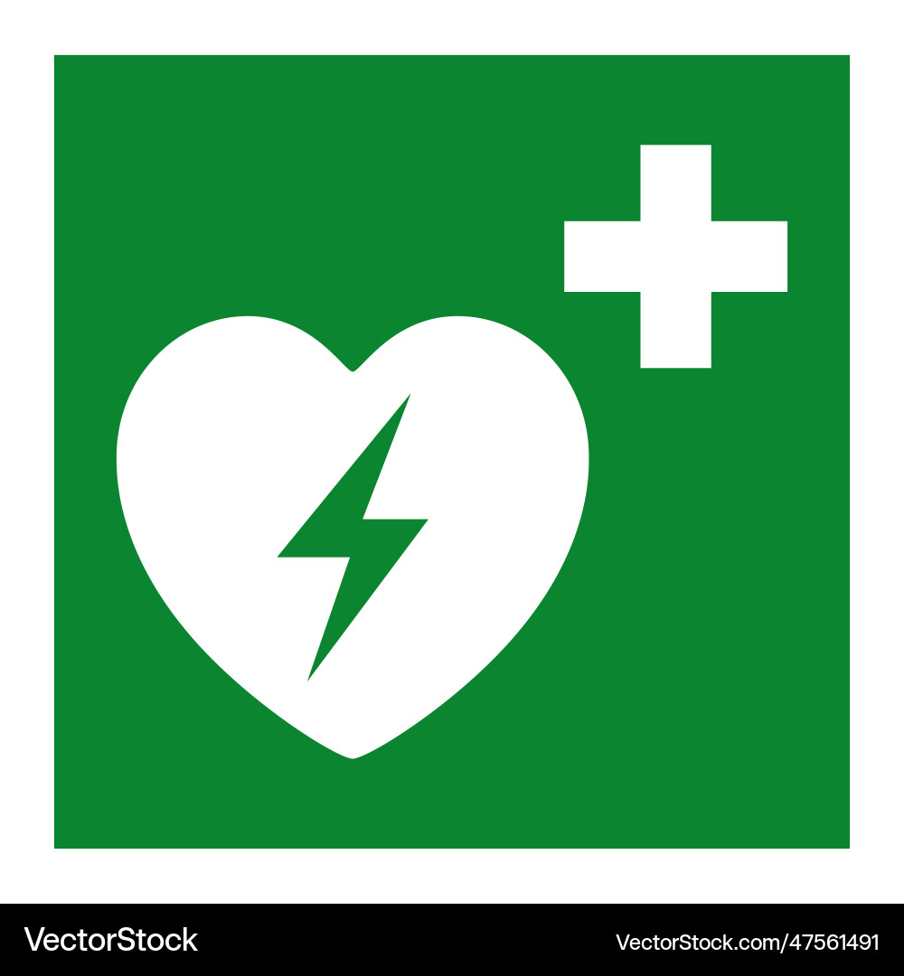 Automated external defibrillator heart symbol Vector Image