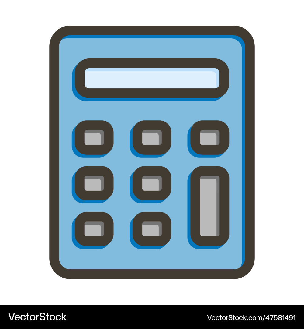 Calculator thick line filled colors for personal Vector Image
