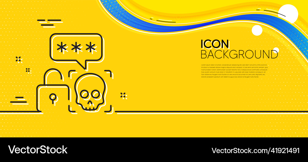Cyber attack line icon ransomware threat sign Vector Image