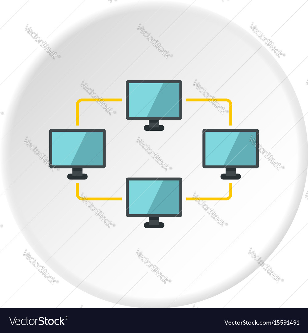 Exchange of data between computers icon circle Vector Image