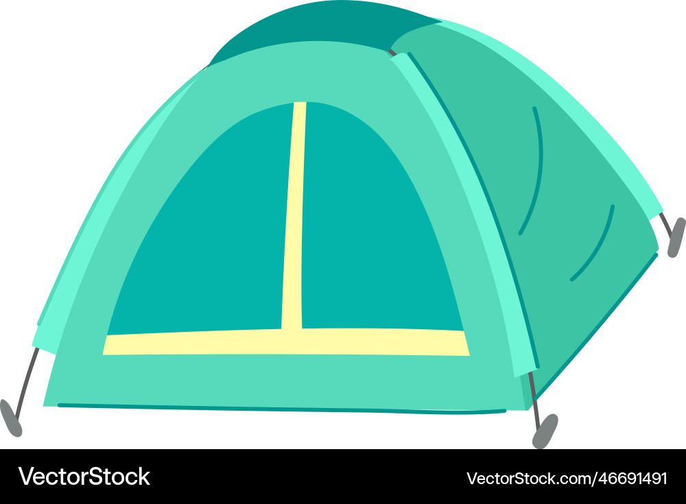 Hiking tent camp cartoon Royalty Free Vector Image