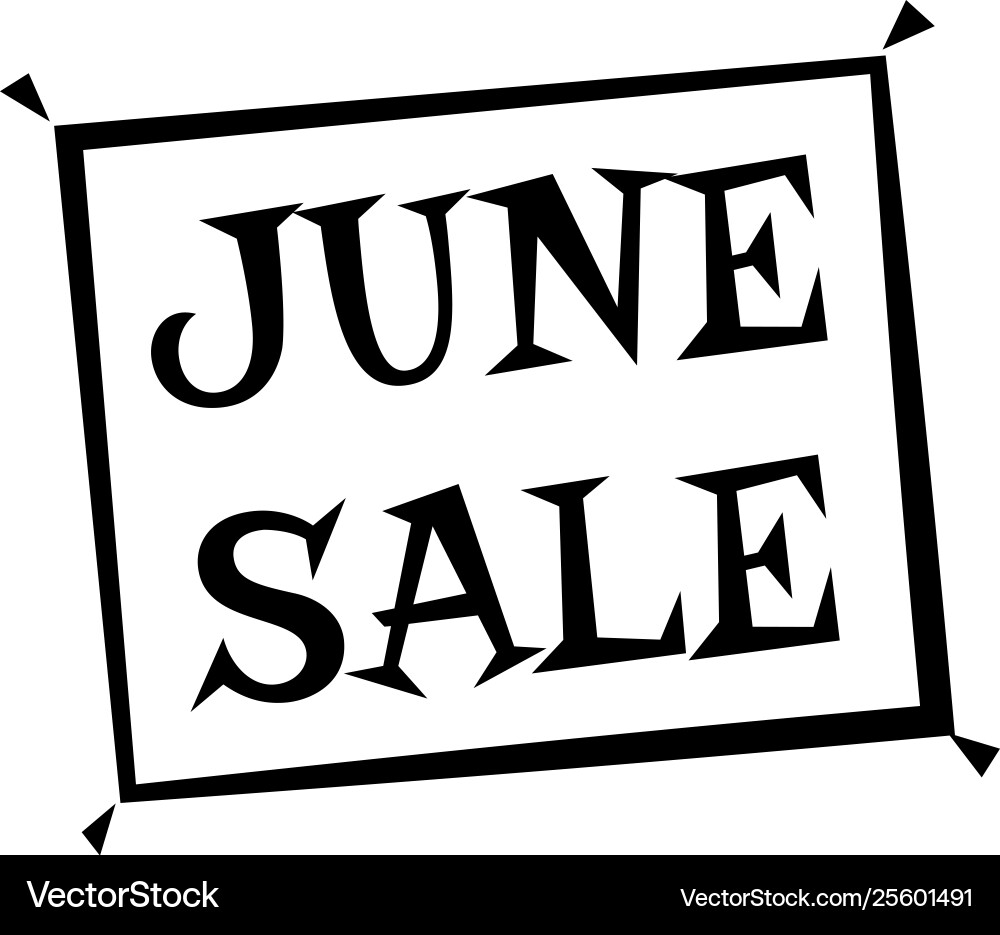 June sale stamp on white Royalty Free Vector Image