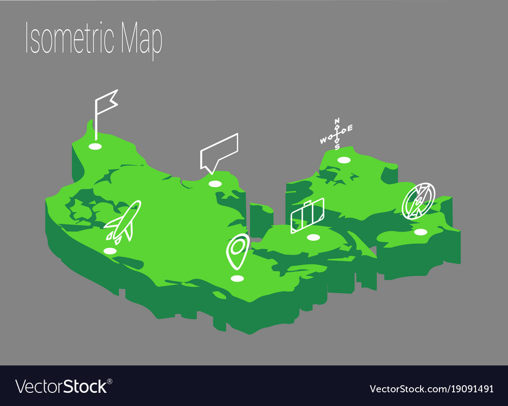 Map denmark isometric concept Royalty Free Vector Image