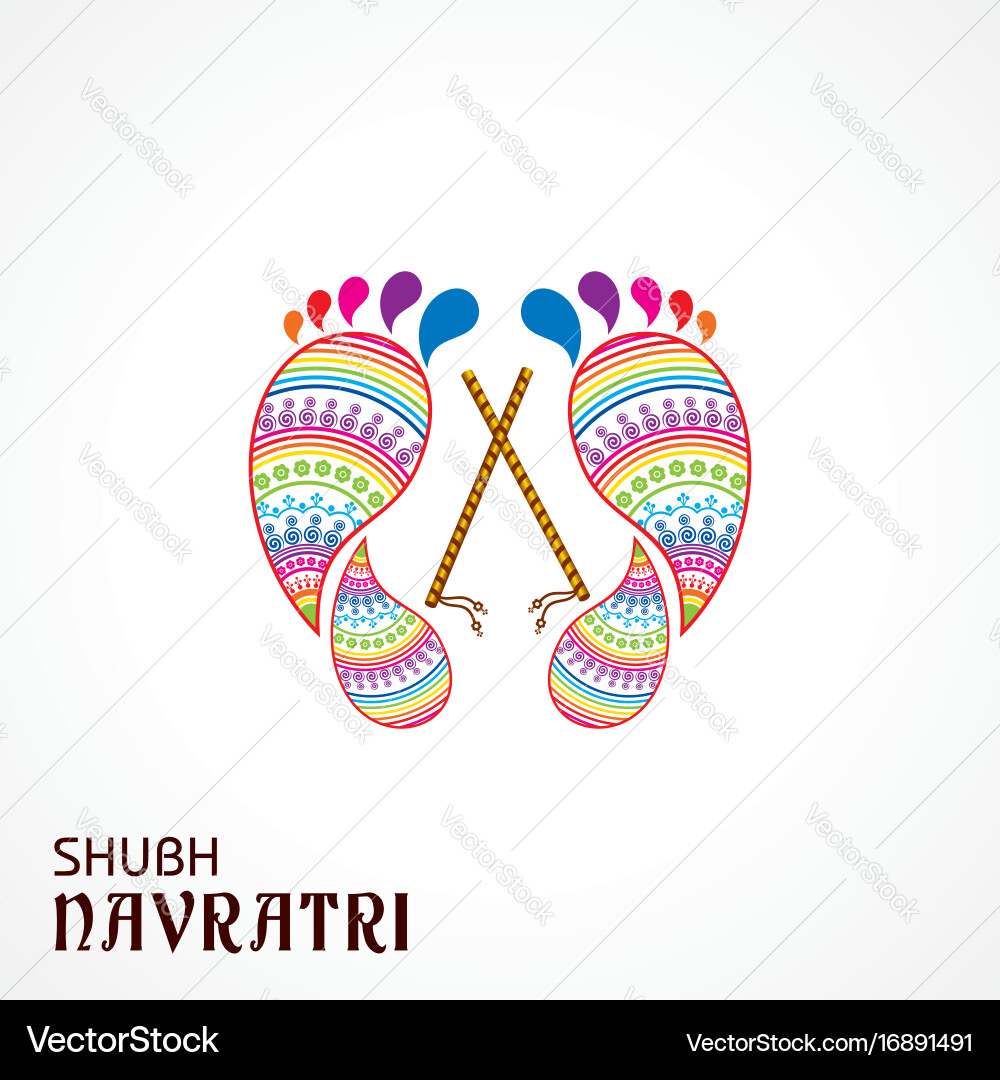 Navratri utsav greeting card Royalty Free Vector Image
