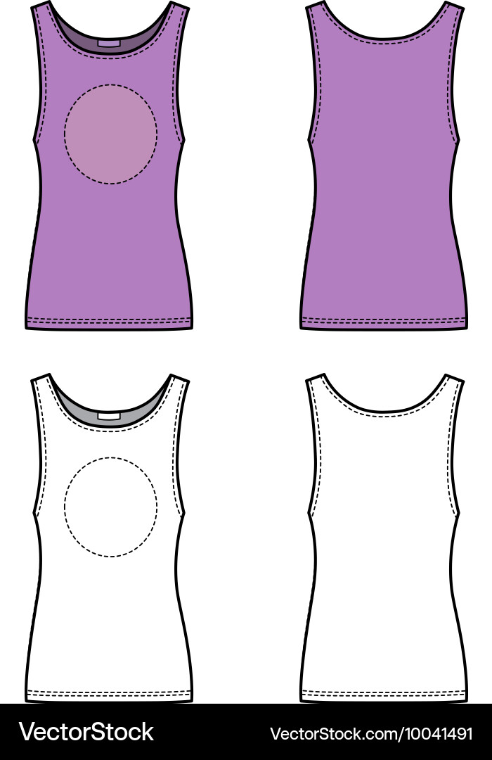 Outline lilac vest isolated on white front back Vector Image