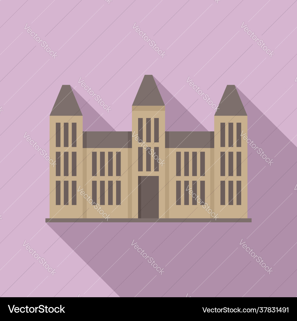 Parliament house icon flat style Royalty Free Vector Image