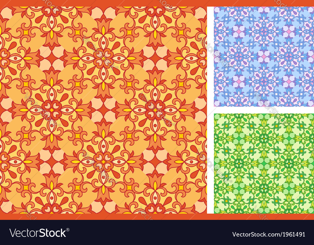 Seamless Floral Pattern In Different Color Schemes seamless-floral-pattern-in-different-color-schemes