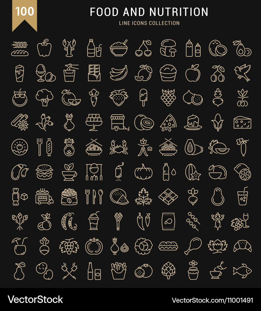 Set line icons food Royalty Free Vector Image - VectorStock