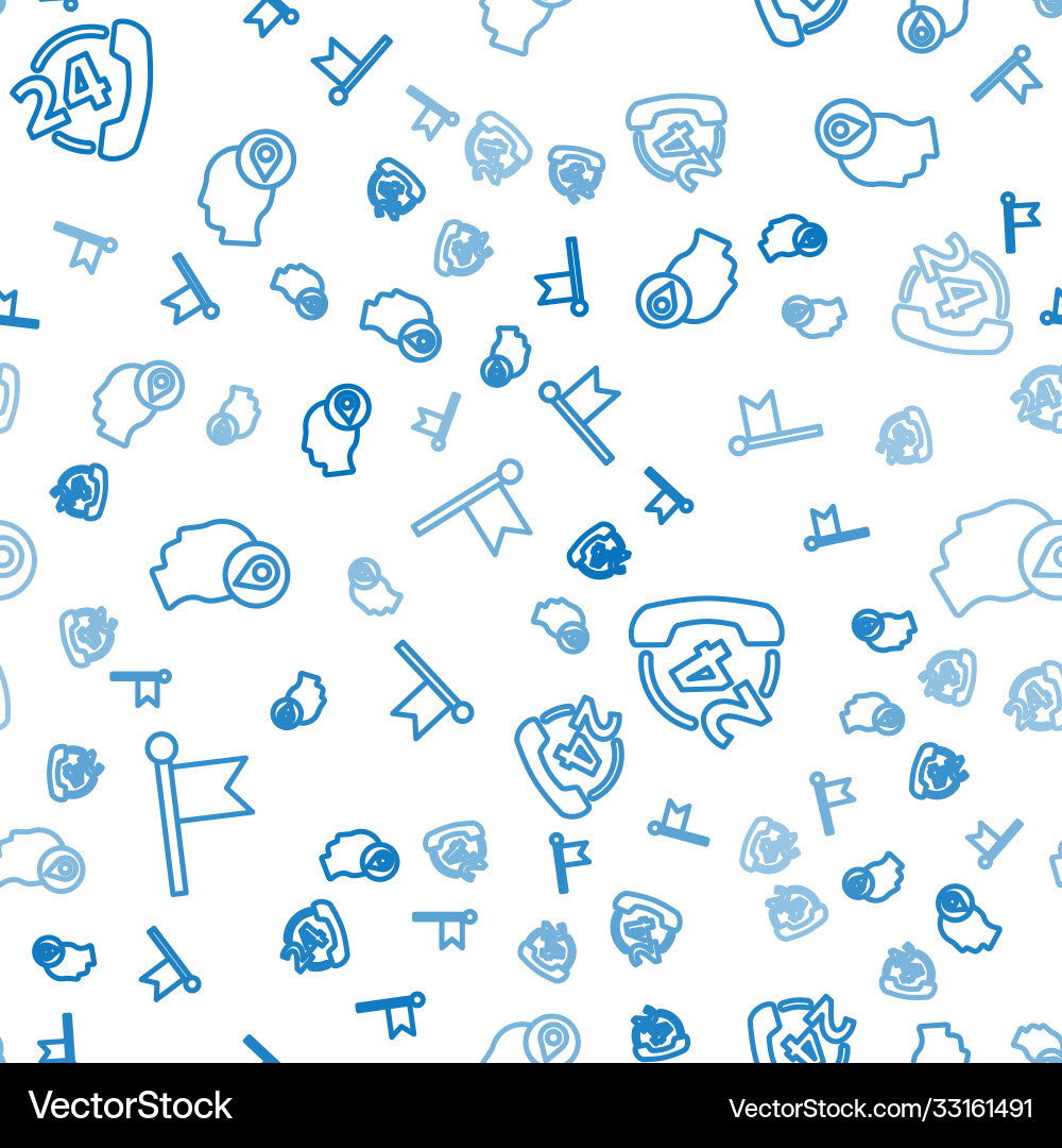 Set line location marker telephone 24 hours Vector Image
