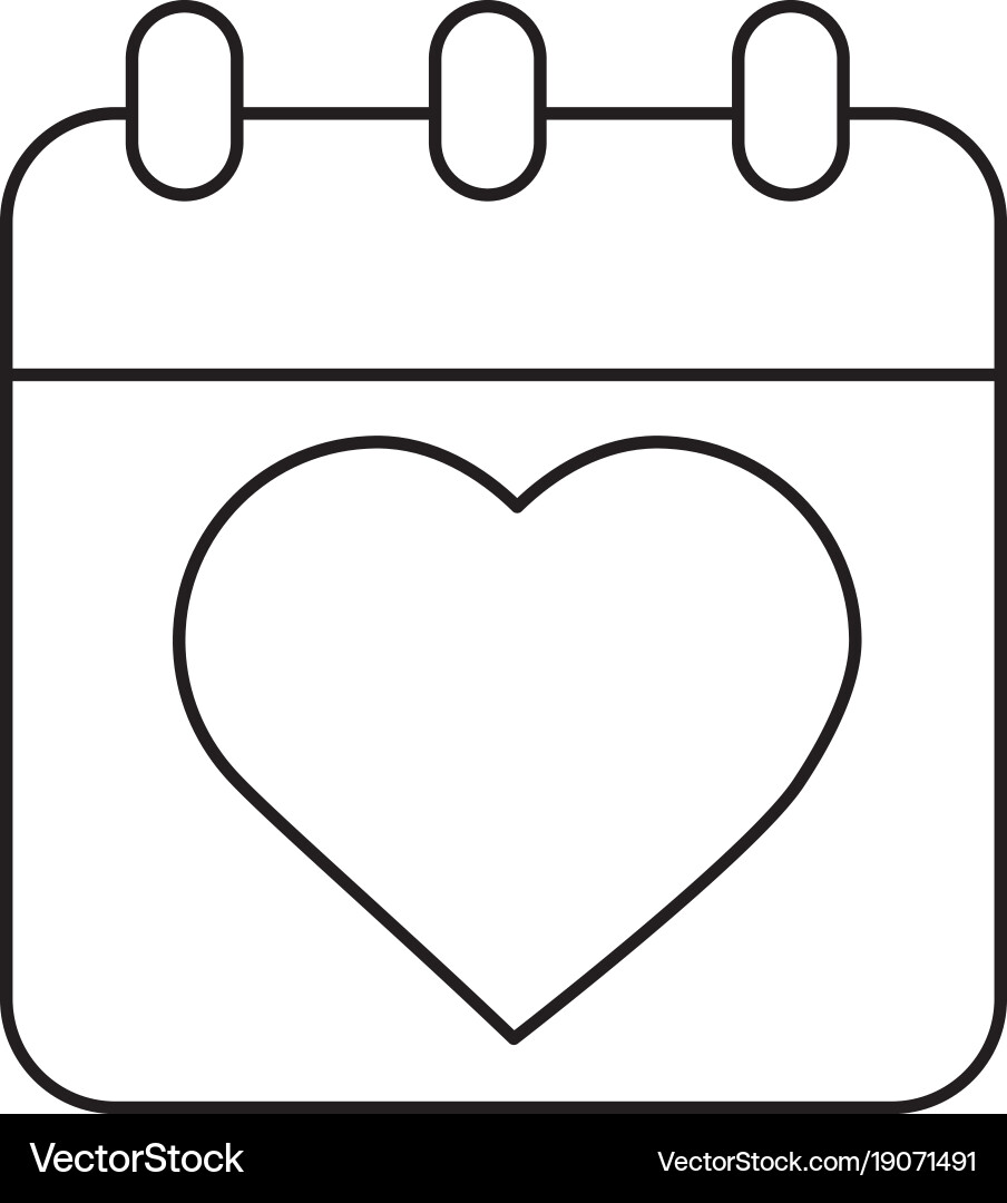 Valentines day celebration calendar romantic date Vector Image