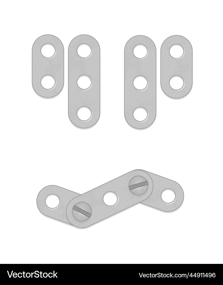 Alphabet from the details of iron constructor Vector Image
