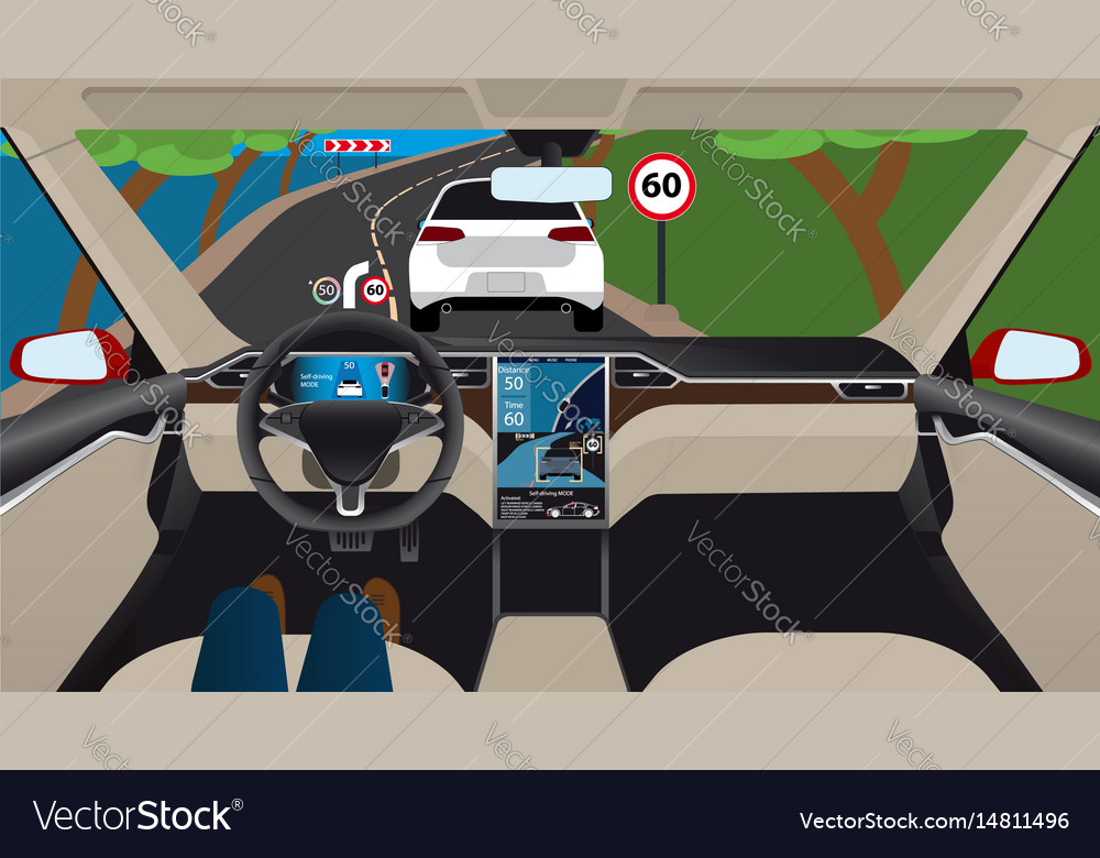 Autonomous self-driving car Royalty Free Vector Image Autonomous self-driving car Royalty Free Vector Image