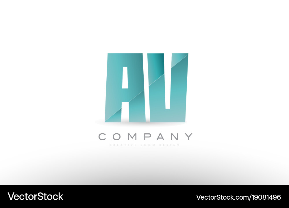 Av a v alphabet letter green logo icon design Vector Image