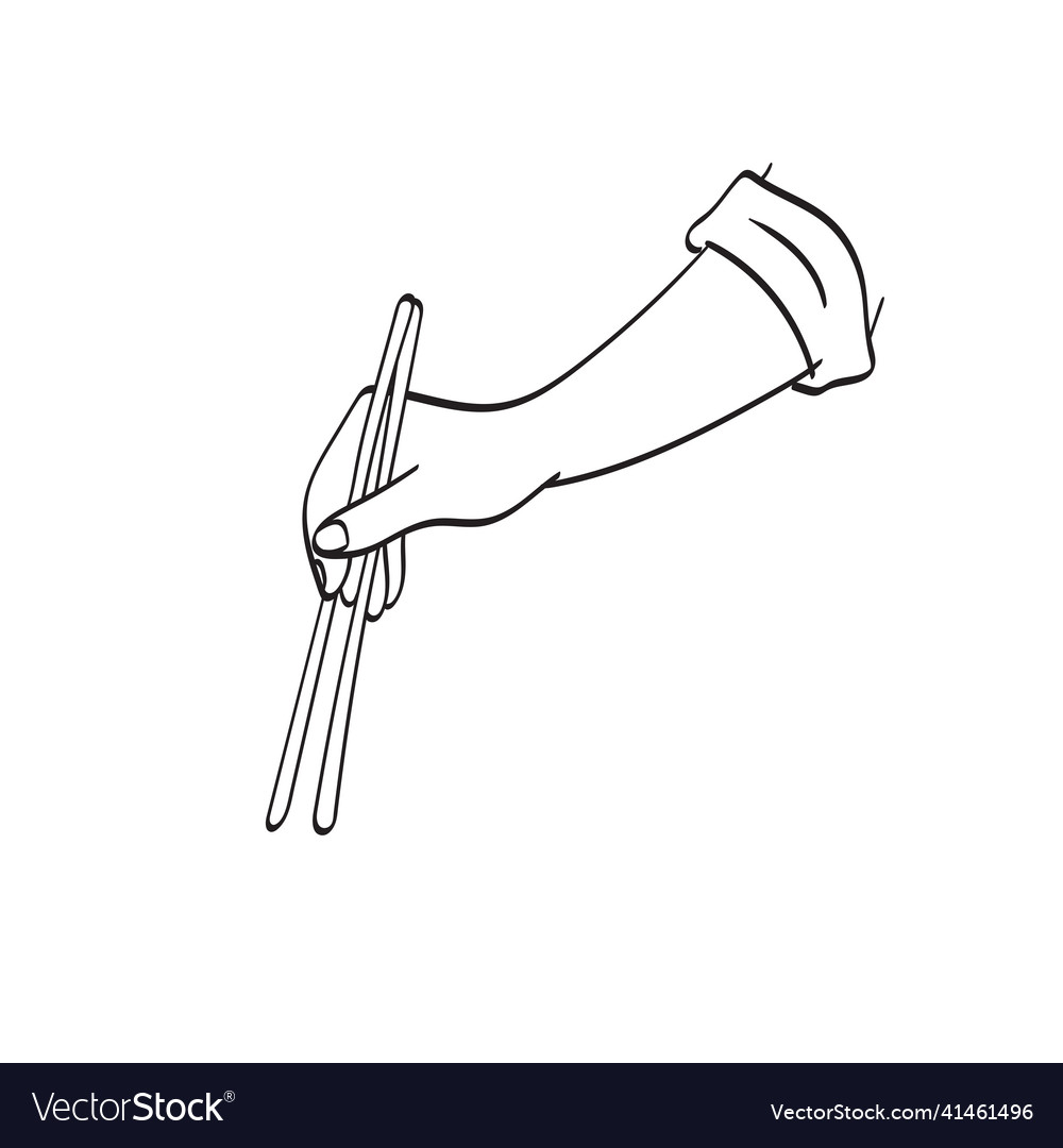 Closeup hand holding chopsticks Royalty Free Vector Image Closeup hand holding chopsticks Royalty Free Vector Image