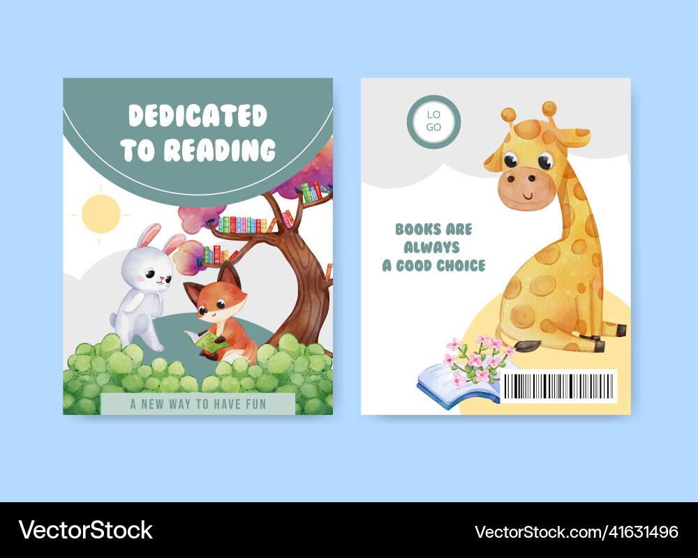 Cover book template with world book day Royalty Free Vector